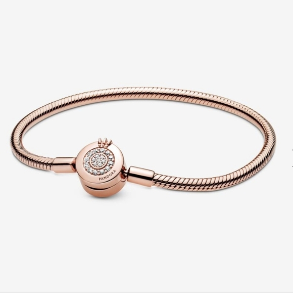 Pandora | Jewelry | Pandora Moments Sparkling Crown O Snake Chain ...